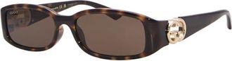 Gucci Gg1661s Lunettes de Soleil, Havana, 56 Femmes