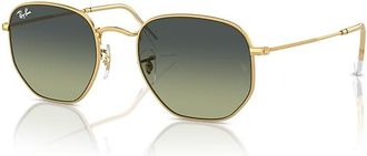 Ray-Ban Hexagonal Sonnenbrillen Arista Gold Fassung Grün Glas 54-21
