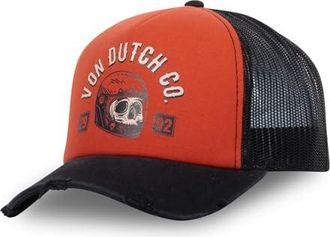 Von Dutch Casquette Homme & Femme, Casquette Trucker Crew, Ajustable, Orange Taille TU