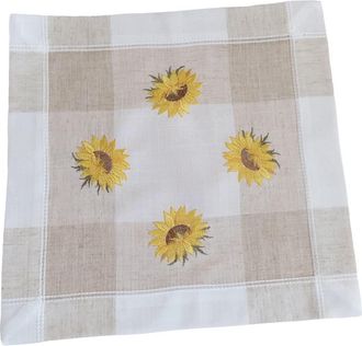 Matches 21 Tischdecke FIBONA 35 x 35 cm Stickerei mit Sonnenblumen quadratisches Tischdeckchen Polyester