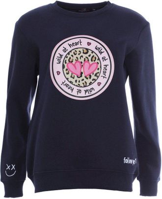 Zwillingsherz Sweatshirt Rundhalsausschnitt, Langarm, Baumwollmischung