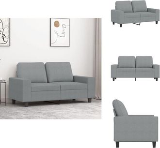 vidaXL 2-Sitzer-Sofa Hellgrau 120 cm Stoff - Couch - 2-Sitzer Sofa - Wohncouch - Grau Sofa - Modernes Sofa