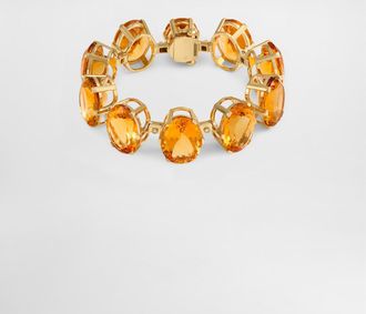 Dolce & Gabbana Anna Bracelet In 18-carat Yellow Gold With Citrines And Diamonds - Frau Armb&auml;nder Gold Onesize