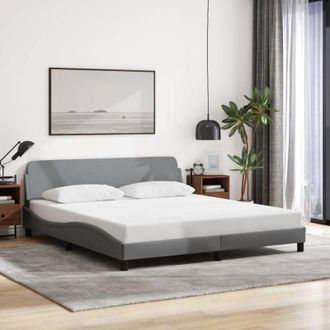 vidaXL Bettgestell Dover Hellgrau 180x200 cm Stoff Vidaxl
