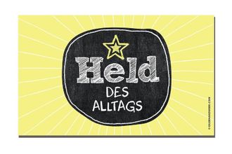 Gilde Gilde - 46558 - Frühstücksbrettchen, Held des Alltags, Resopal, 23,5cm x 14,5cm, gelb