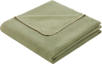 Villeroy & Boch Wohndecke One Meadow I Flauschige Kuscheldecke aus Baumwollmischgewebe I gr&uuml;ne Sofa-Decke in 150x200 cm I nachhaltig produziert in Deutschland I einfa