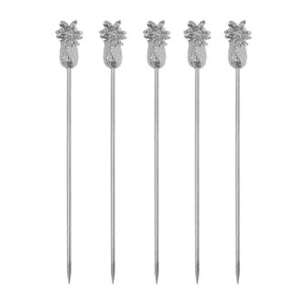 Hemoton 5 STK Edelstahl Cocktailspie&szlig;e Ananas Form Cocktail Picks Partyspie&szlig;e Cupcake Picker Metall Trinken Marker Partydeko f&uuml;r Fingerfood Party Supplies Eis