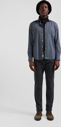 Eden Park Chemise En Coton &Agrave; Micro-carreaux Bleu Marine Coupe Slim