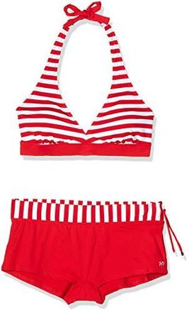 Haute Pression A2021/3021, Maillot de bain 2 pièce Femme, Rouge (Rayé Rouge), 36 (Taille Fabricant: 36C)