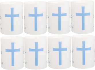 Lurrose 8 Stück Teiliges Kunststoff Kerzenschutzhüllen Dekorative Hitzebeständige Kerzenhüllen für Kommunionkerzen Tropfsicher Warmes Licht für Hochzeits Fest