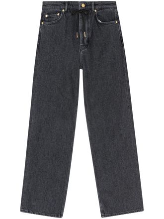 Ganni Jeans mit Kordelzug - Schwarz