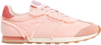 Pepe Jeans London Baskets en Cuir Rose Once Twill