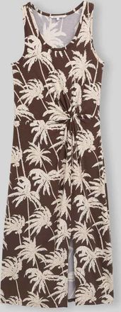 Tom Tailor Denim Kleid aus Viskose-Mix mit Knoten-Detail und Schlitz