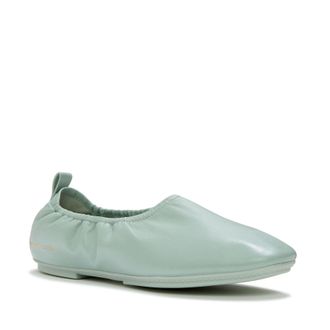 FitFlop X Pantone Delicato Ballerina Leder Damen Schuhe Gr&uuml;n