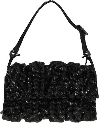 Benedetta Bruzziches Hobo Bags - Metal Mesh And Silk Satin Shoulder Bag - Gr. unisize - in Schwarz - für Damen