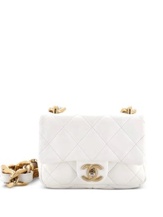 Chanel Funky Town Flap Bag Quilted Lambskin Mini shoulder bag - Blanc