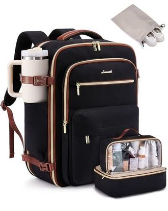 Lovevook Grand sac &agrave; dos de voyage avec compartiment pour ordinateur portable, sac &agrave; dos de voyage pour voyage, travail, travail, L