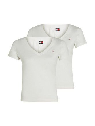 Tommy Jeans T-Shirt TJW 2PACK V-NECK TEE (Packung, 2-tlg., 2-er Pack) mit Logostickerei