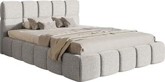 Selsey Bett Polsterbett Mit Stauraum Bettkasten 160 x 200 cm Hydrophobe Chenille Cloudy Hellgrau