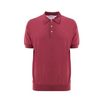 Gran Sasso Classic Knitting Pattern Polo - - Tops - Herren - Rot - L