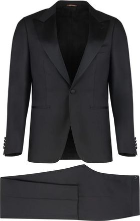 Canali Homme, Costumes, Noir, Taille: XL Costume Deux Pi&egrave;ces en Laine