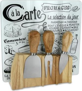 COOK CONCEPT K&auml;seplatte mit 3 Utensilien, Braun