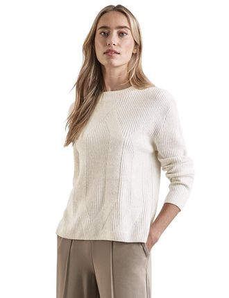 Street One Damen A302830 Strukturpullover,Weiß, 40