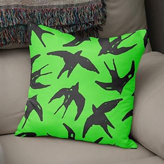 Bonamaison Le Jardin du Lin Kissen Zierkissenbezug Kissenbezug, Neongrün & Rauch Dekoration, Weich Bequem, Für Zuhause Autos Büro Sofa Wohnzimmer Couch Schlafzim