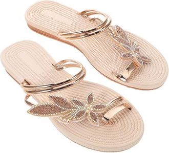 Frcolor Sandales Plates Femme Beach Toe Slide Confortables avec Motif Érable Antidérapantes pour Plage et Voyage