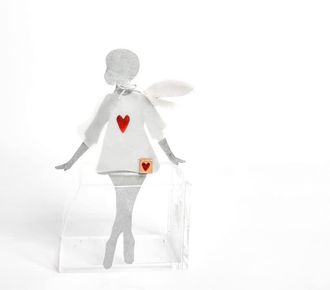 Good old Friends Wunschfee Kantenhocker Herz rot