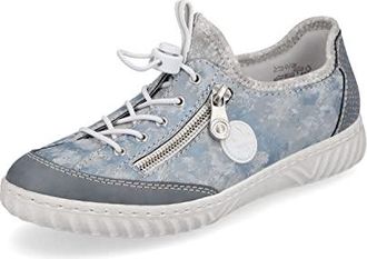 Rieker Femme Chaussures à Lacets N0963, Dame Chaussures de Sport lacées,Semelle intérieure Amovible,Chaussure de Loisirs,Bleu (Blau / 12),39 EU / 6 UK