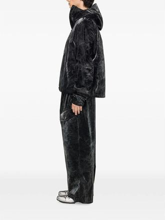 adidas Marble Print Hooded Windbreaker Jacket - Black