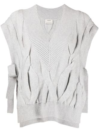 Onefifteen x Beyond The Radar d&eacute;bardeur en maille torsad&eacute;e - Gris