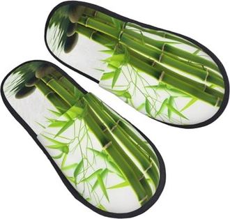 Generic Pantoufles Unisexes Vert Et Fleurs Maison Chaussures Doublées En Peluche Automne Hiver Pantoufles Pour Invités, Pour Intérieur Extérieur, Femmes, Fête