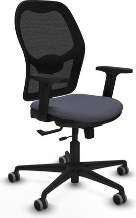 Piqueras y Crespo B&uuml;rostuhl mit 2D-Armen, h&ouml;henverstellbare Lendenwirbelst&uuml;tze, ausgestattet mit Syncro/Traslack und Schaumstoff, Schwarz/Dunkelgrau