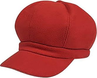 Generic Chapeau pour femme Automne et Hiver Chaud Mode Laine B&eacute;ret Peintre Chapeau d&ocirc;me Chapeau Dames Cap, Rouge, Taille unique