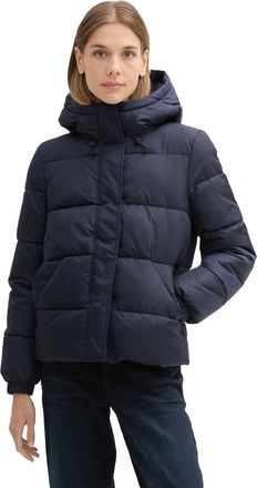 Tom Tailor Damen Puffer Winterjacke mit Kapuze, 10668 - Sky Captain Blue, XXL