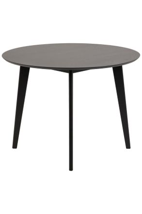 MID.YOU Mid.you Esstisch, Schwarz, Holz, Eiche, Kautschukholz, furniert, massiv, rund, 105x76x105 cm, Esszimmer, Tische, Esstische, Esstische rund