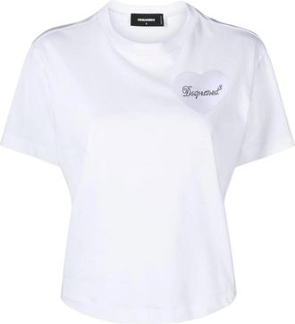 Dsquared2 Femme, Tops, Blanc, Taille: 38 FR T-Chemises