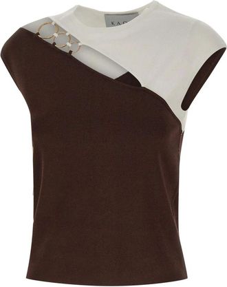 Kaos Kaos, Femme, Pulls, Brun, Taille: 44 FR Kaos Top Brown