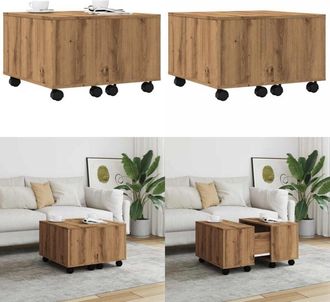 vidaXL vidaXL Table basse chêne artisanal 60x60x38 cm bois dingénierie