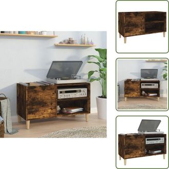 vidaXL Vidaxl - Armoire &agrave; disques ch&ecirc;ne fum&eacute; 84,5x38x48 cm bois ding&eacute;nierie - Meuble &agrave; Disques - Armoire &agrave; Disques - Rangement Vinyl - &Eacute;tag&egrave;re Disque