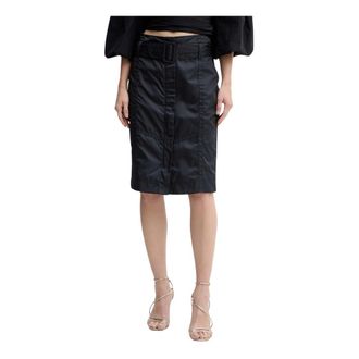 Pinko Pinko, Femme, Jupes, Gris, Taille: 40 FR Jupe crayon ceintur&eacute;e