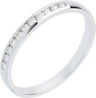 Edenly Trauring zur Hälfte mit Diamanten besetzt in Weissgold - Kanalfassung - 11 Diamanten