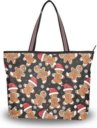 Alaza Grand sac fourre-tout, sac à bandoulière pour femme, sac à main décontracté de grande capacité, sac de courses avec poches zippées, taille L, Pain dép