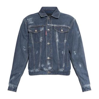 Dsquared2 Veste en jean effet vintage - Homme - Vestes - Bleu - Taille: 2XL