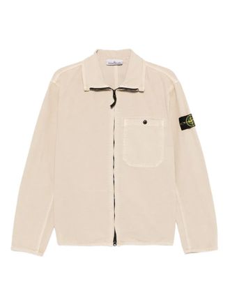 Stone Island patch-pocket zip overshirt - Tons neutres