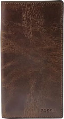Fossil Portemonnaie pour homme Derrick, 100% cuir Bifold Dark brun L : 8,9 cm, W : 1,3 cm, H : 17,1 cm ML3683201