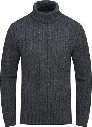 Behype. Rollkragenpullover BSLANA Grobstrick Zopf-Muster Winterpullover Strickpullover