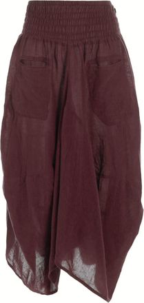 vishes Kn&ouml;chel-Langer Luftiger Damen Sommer-Rock Einfarbig Sommerr&ouml;cke braun 40-44